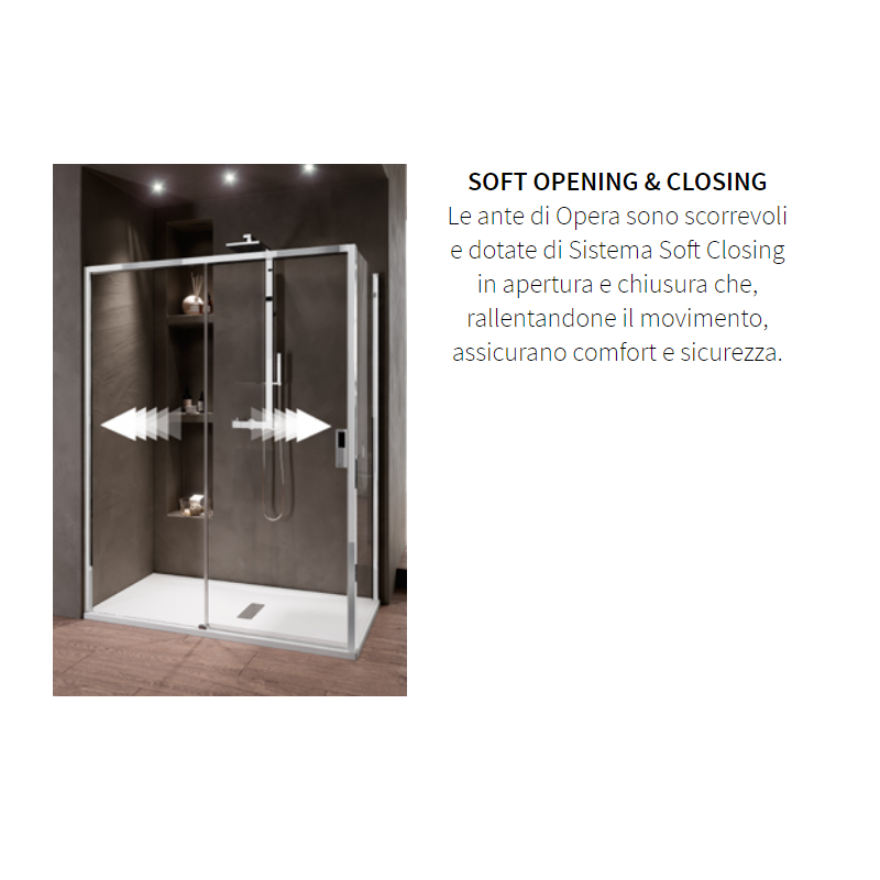 NOVELLINI OPERA PH+FH ANGLE 1 PORTE COULISSANTE + 1 CÔTÉ FIXE MONTA...